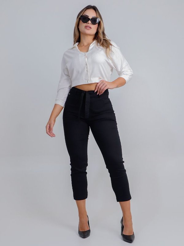 Calça Cigarreti Feminina Michelle Safira Preto