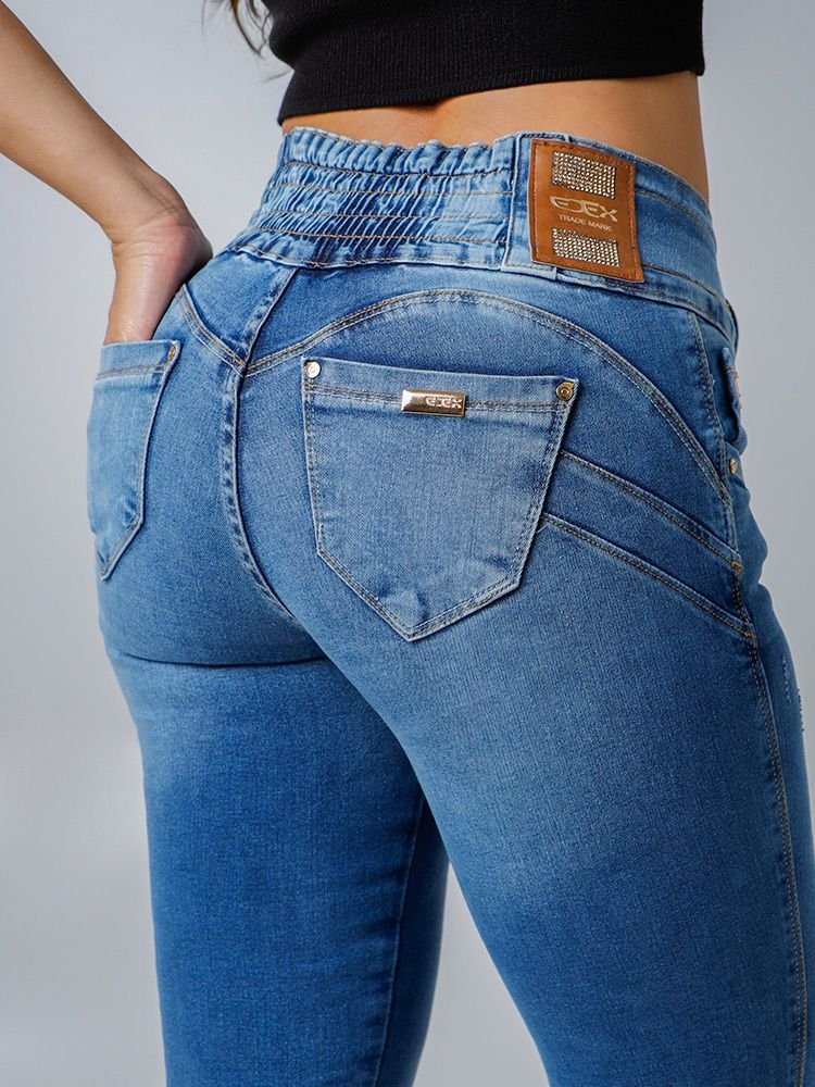 Calça Feminina Jeans Cropped Grazi Safira (Azul Claro)