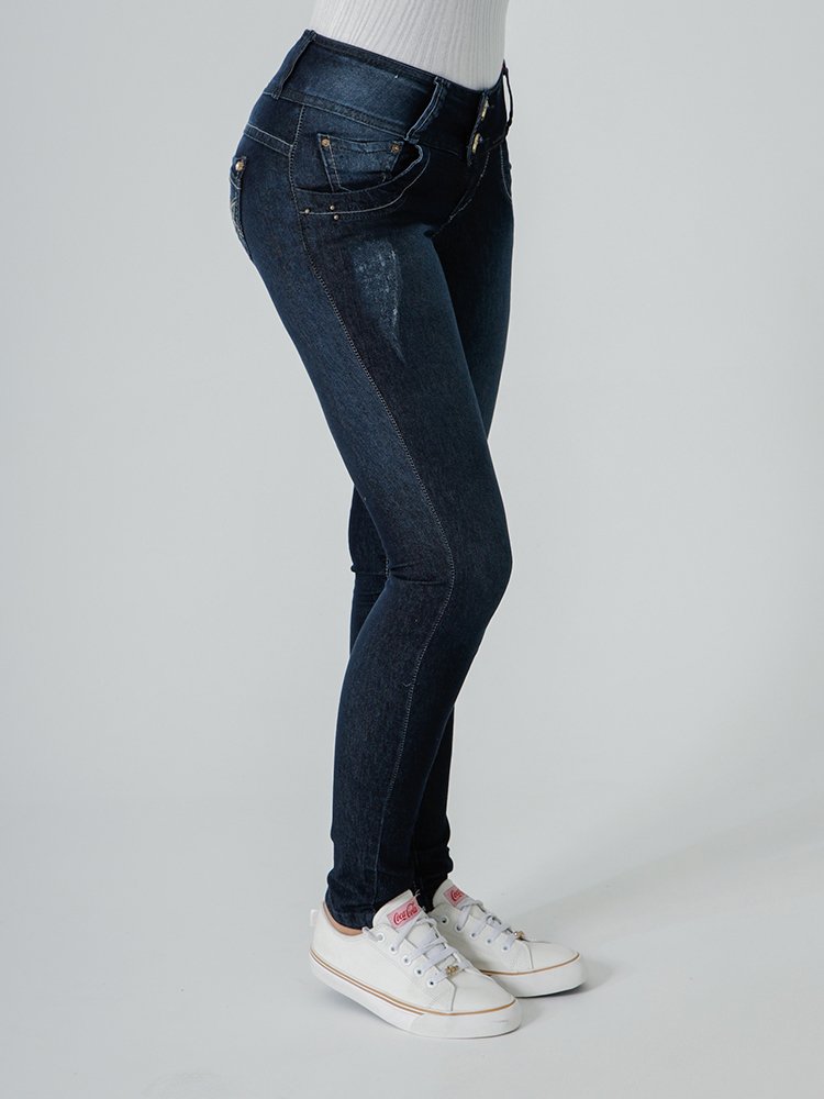 Calça Feminina Jeans Skinny Cintura Baixa