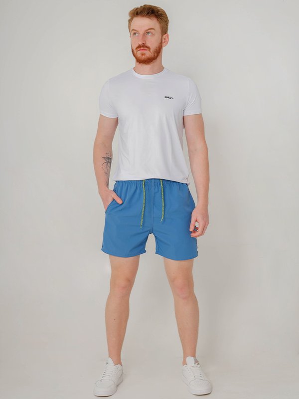 Bermuda Masculina Nylon Tactel Cós Elástico (Azul)