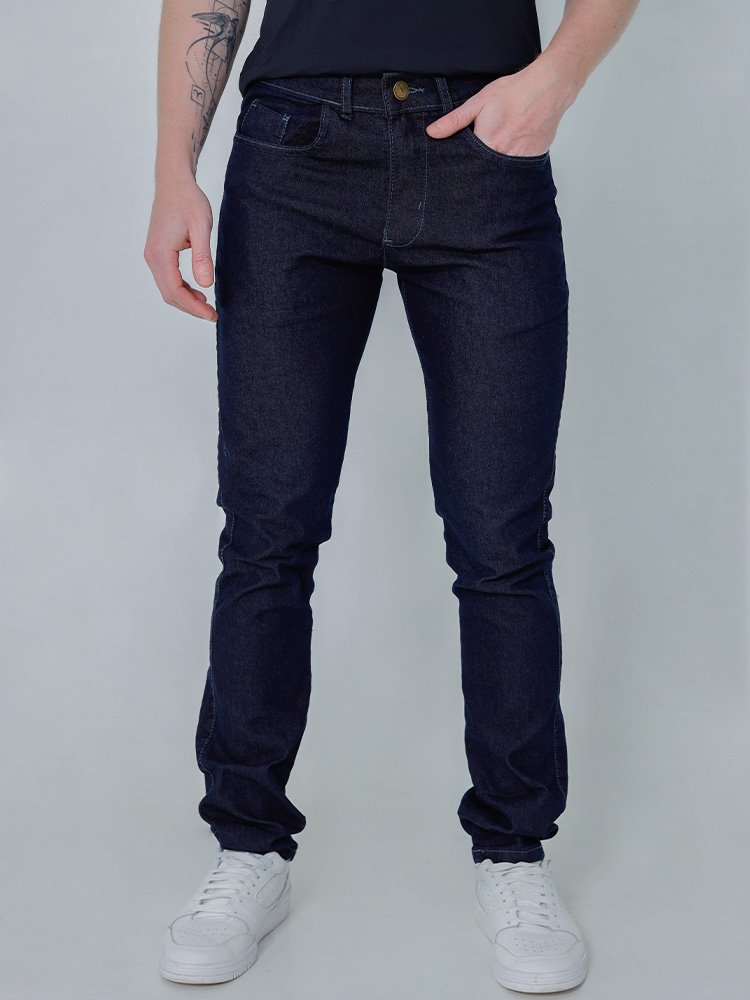 Calça Masculina Jeans Slim Choque Denim (Azul)