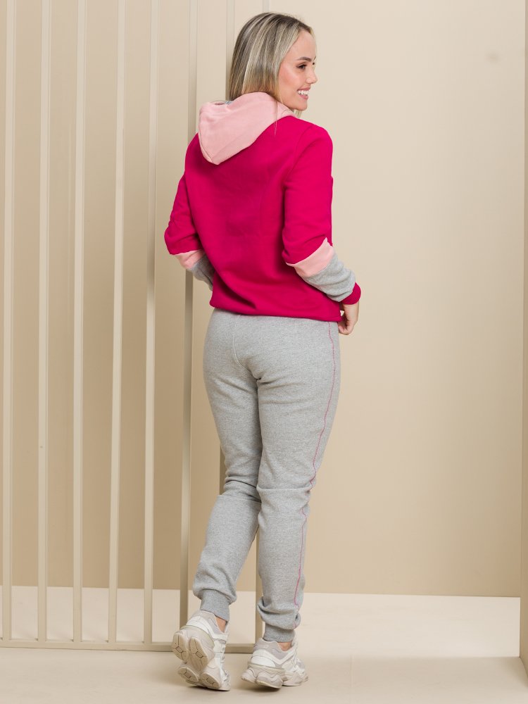 Conjunto de Moletom Feminino New York (Rosa)