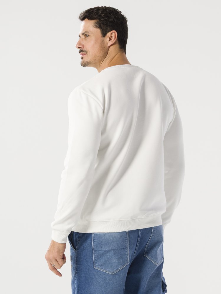 Moletom Masculino Básico Cor Única (Branco)