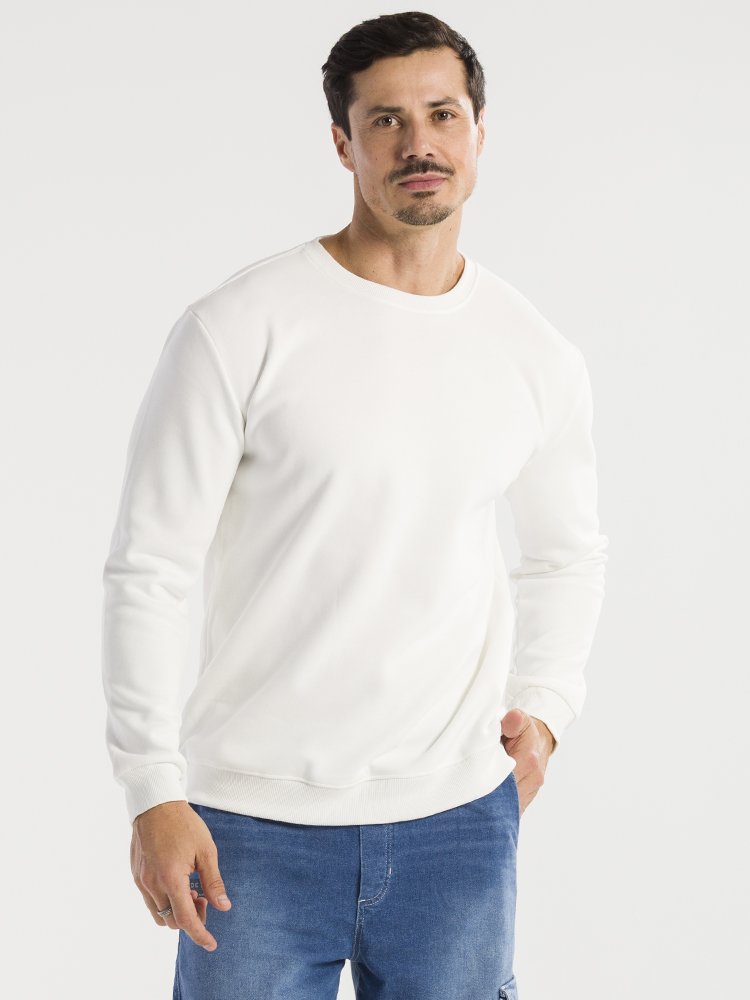 Moletom Masculino Básico Cor Única (Branco)
