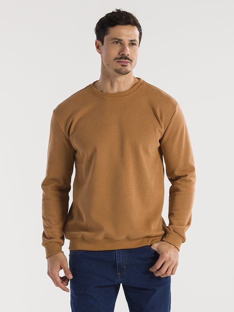 Moletom Masculino Básico Cor Única (Caramelo)