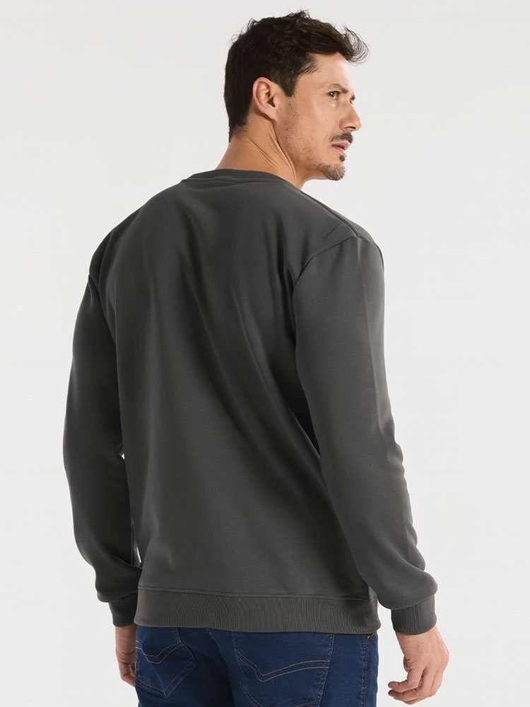 Moletom Masculino Básico Cor Única (Grafite)